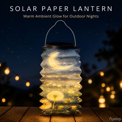 China 2026 New product Factory Direct HDPE Solar Garden Lights Outdoor Waterproof Foldable Paper Lantern 1800mAh Battery for Landscape Lighting for sale