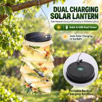 China 2026 New Product Solar Lights Outdoor Waterproof Paper Lantern 1800mAh Foldable Accordion Lamp for Camping Picnic BBQ Party for sale