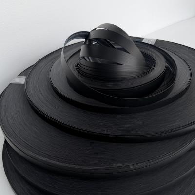 China Matte Black Straight Wood Grain PVC Edge Banding for Panel Furniture for sale