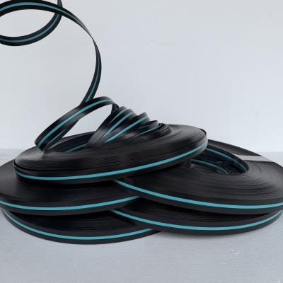 China Black Base with Cyan Stripe Two-tone PVC Edge Banding for Panel Furniture for sale