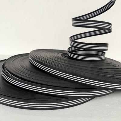 China Black Base With Multiple White Stripes Two-tone PVC Edge Banding for Panel Furniture for sale