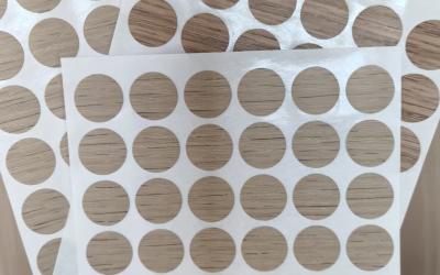 China Light Oak Wood Grain Screw Hole Cover Stickers For Furniture for sale