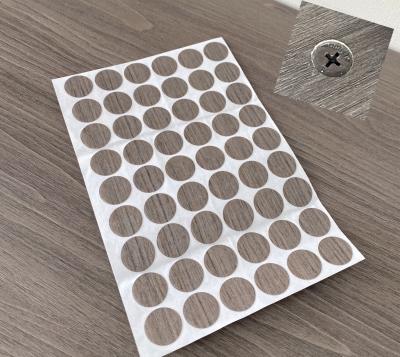 China Walnut Wood Grain Screw Hole Cover Stickers For Furniture for sale