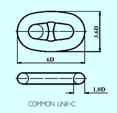 China Black Painted Common Link Stud Link Mooring Chain 38mm-200mm Size for sale