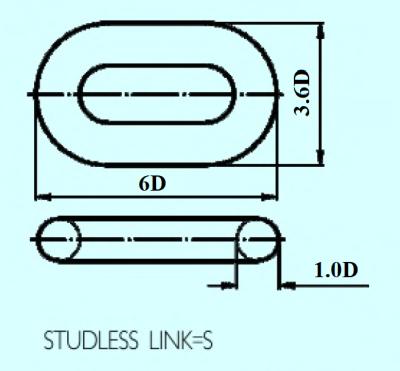 China 38-200mm Studless Mooring Chain Black Painted Offshore Mooring Chain for sale