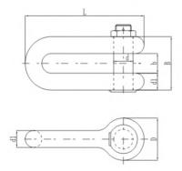 China Size 430mm-1393mm End Joining Shackle With Black Painted Surface for sale