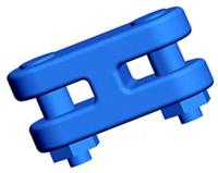China Type H Joining Shackle MHL2 Painted Boat Mooring Shackle ISO9001 50-200mm for sale