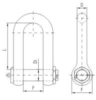 China D Type Rope Shackle 545-800mm for Offshore Mooring Chain ABS BV CCS R4 R5 for sale