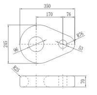 China Offshore Oblong Chafe Chain Plate 350mm Grade 3 Boat Chain Plate 412kN SWL for sale