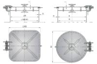 China Steel Marine Hatch Cover Type C 530x530mm Quick Open Close Weathertight ISO 5778 for sale