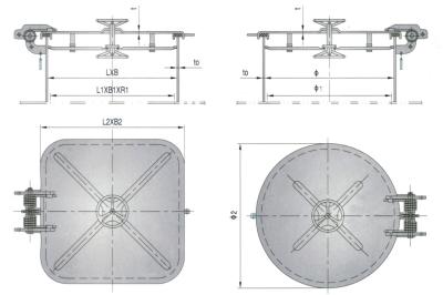 China Steel Marine Hatch Cover Type C 530x530mm Quick Open Close Weathertight ISO 5778 for sale