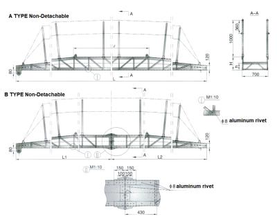 China Non Slip Aluminium Gangway 8000mm-15000mm Length Marine Use Detachable for sale