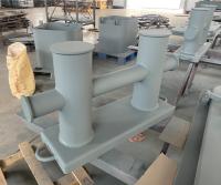 China Cast Steel Marine Bollard DN150-DN600 Black Mooring Bollard SWL 54-1401 kN for sale