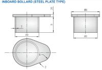 China Painted Marine Bollard DN200-400 Mooring Berthing Boat Bollards 30-120T SWL for sale