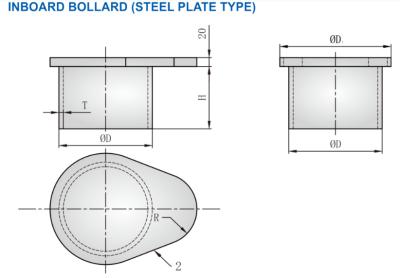 China Painted Marine Bollard DN200-400 Mooring Berthing Boat Bollards 30-120T SWL for sale