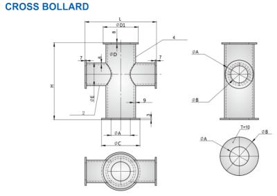 China Alloy Steel Marine Mooring Bollard 8T to 75T SWL for Ship Berthing for sale