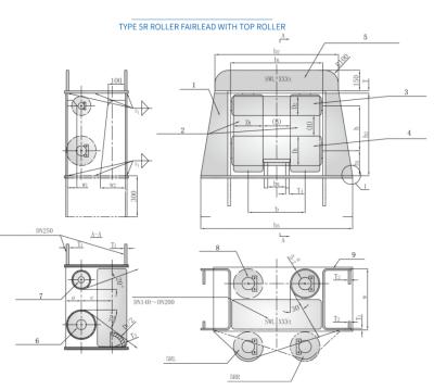 China Marine Steel Fairlead Roller Heavy Duty Winch Roller Fairlead 820mm-1750mm DN140-DN400 for sale