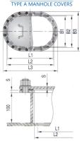 China Ellipse Shape TYPE A Steel Manhole Cover 450x350mm Watertight Oiltight Ship for sale