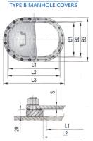 China Watertight Steel Manhole Cover Corrosion Resistant Type B ISO 5894 450x350mm for sale