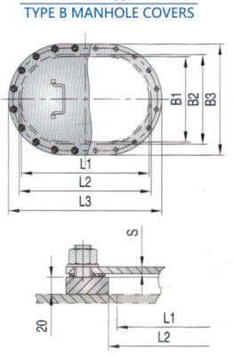 China Watertight Steel Manhole Cover Corrosion Resistant Type B ISO 5894 450x350mm for sale