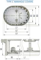 China Marine Manhole Cover Type C 800x600mm High Corrosion Resistance for Ships for sale