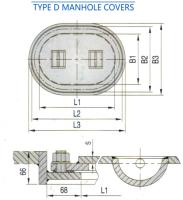 China Ellipse Steel Manhole Cover 800x400mm for Ship Boat Watertight Oiltight ISO 5894 for sale