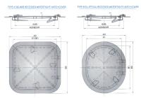 China Aluminum Recessed Watertight Boat Hatch Cover CB958-80 500x500mm for sale