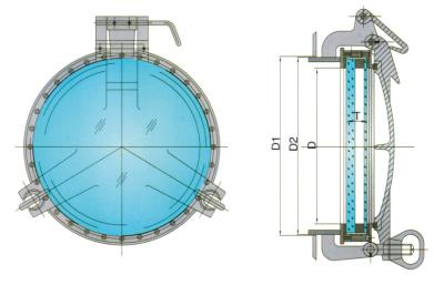 China A60 Fire Resistant Side Scuttles Ship High Water Tightness Aluminum Alloy Frame for sale