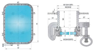 China A0 Class Marine Windows QG064-00 Aluminium Boat Windows Fire Proof for sale