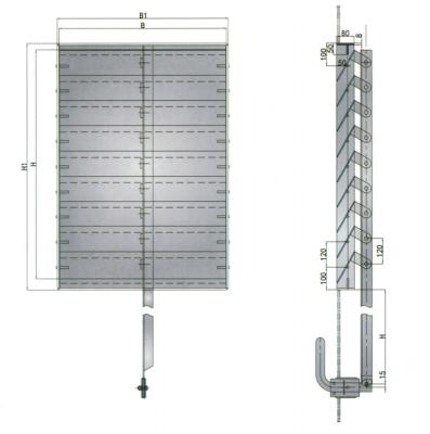 China Marine Closable Funnel Louver Aluminum Alloy Frame 500x940mm Boat Ventilation for sale