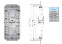 China Manual Hinged Pressure Tight Aluminum Boat Cabin Door 600x1500mm 8mm Thick for sale