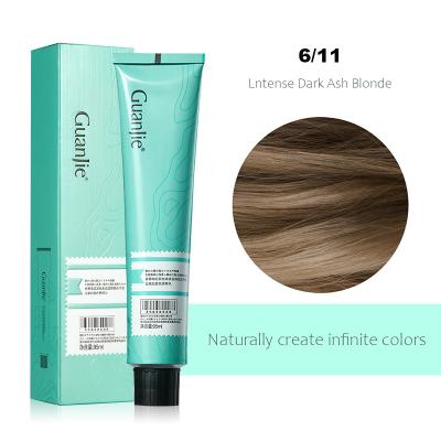 China 43 Colors Glitter Permanent Nourishing Organic Hair Color Cream Lntense Dark Ash Blonde for sale