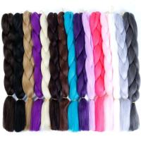 China 24 Inch Synthetic Crochet Braid Pre Stretched Braiding Hair Colorful for sale