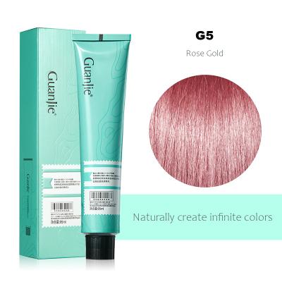 China G5 Cream Hair Dye in Rose Gold Color Salon Specification for Vibrant Hair Color Change for sale