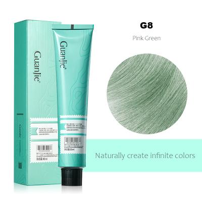China Natural Herbal Non Allergic Eco Friendly Permanent Hair Color Cream G8 Pink Green for sale