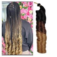 China French Curles Crochet Braid Synthetic Hair 100g With Solid Color And Ombre Color for sale