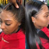 China 180% Density Natural Hair Color 13x4 Frontal Wig With 100% Human Hair Direct for sale