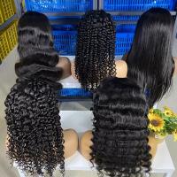 China 180% Density Natural Hair Color 13x4 Frontal Wig With 100% Human Hair Direct for sale