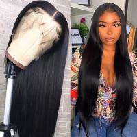 China 180% Density Natural Hair Color 13x4 Frontal Wig With 100% Human Hair Direct for sale
