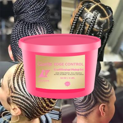 China 64oz Extreme Hold Edge Control No Label Custom Logo Strong Hold Edge Control For 4c Hair for sale