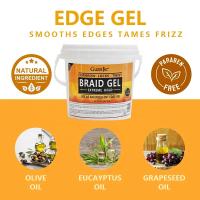 China For Braids Twist Locs Smooth Edges 56oz Braid Gel Extreme Hold High Shine Edge Control No White Residue Braiding Hair Gel for sale