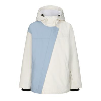 China Contrast Color Oblique Placket Cotton Padded Full Pressure Glue Snow Suit Ski Jacket 10000mm Waterproof for sale