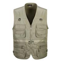 China Men Multi Pockets Cartoon Logo Vest 8 Pockets for Fishing Hiking Photography Outdoor Work for sale