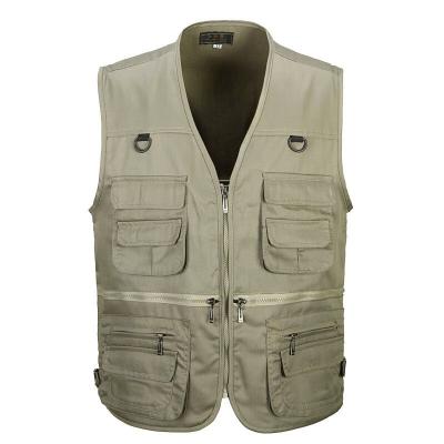 China Men Multi Pockets Cartoon Logo Vest 8 Pockets for Fishing Hiking Photography Outdoor Work for sale