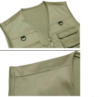 China Outdoor Men Multi Pocket Cotton Fishing Photography Jacket Vest Plus Size 5XL for sale