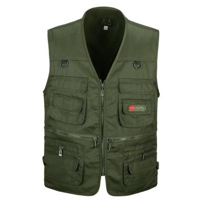 China Men's Multi-Pocket Outdoor Vest for Travel Fishing Photography with Zipper Closure 5XL for sale