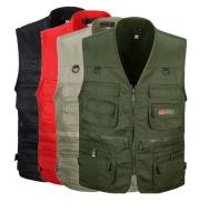 China Men's Multi-Pocket Outdoor Vest for Travel Fishing Photography with Zipper Closure 5XL for sale