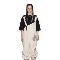 China Winter Ski Jacket with Full Pressure Glue Oblique Collar Solid Color Material Suspender Pants 2 Piece Set for sale