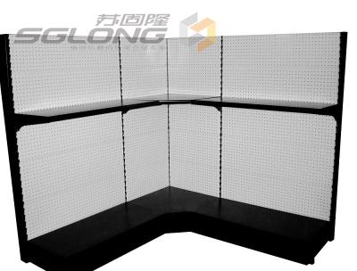China Punched Board Grocery Store Shelves Perforated Corner Five Levels Stand for sale