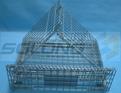 China Steel Stackable Wire Storage Containers Box 50*50mm Grid Long Durablity for sale